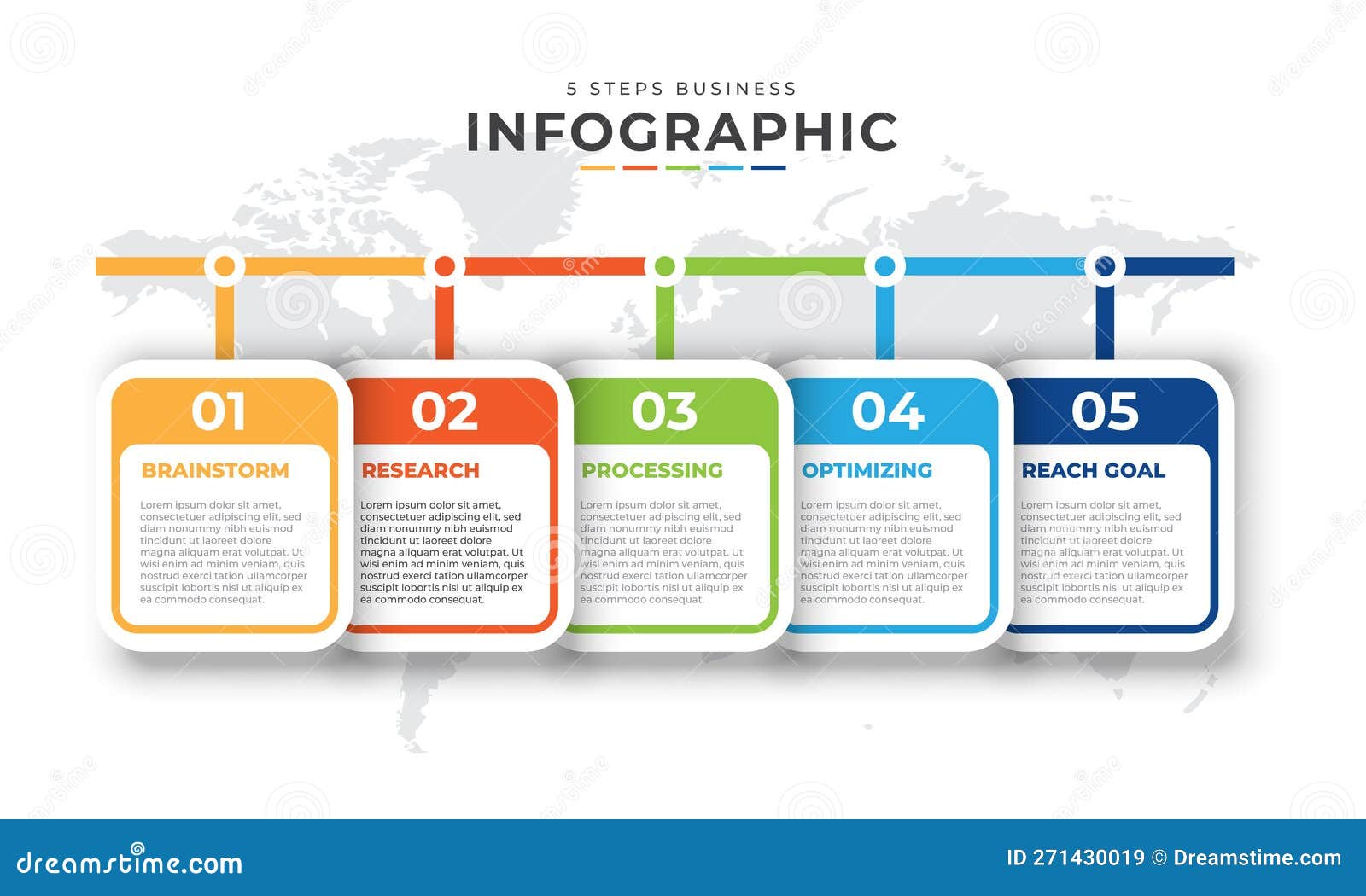 Editable Infographic Design. 5 Steps Business Infographic Process or ...