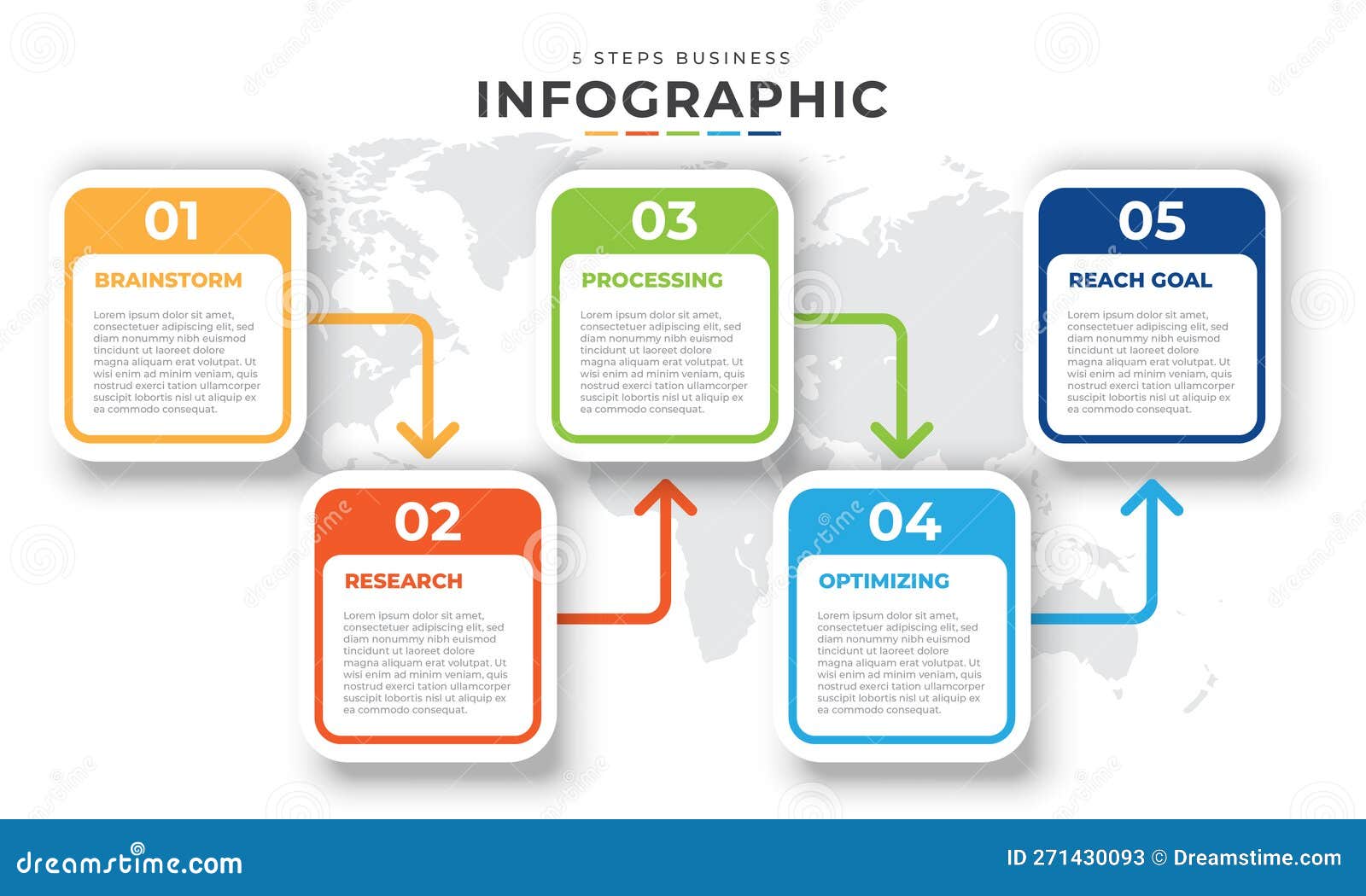 Editable Infographic Design. 5 Steps Business Infographic Process or ...