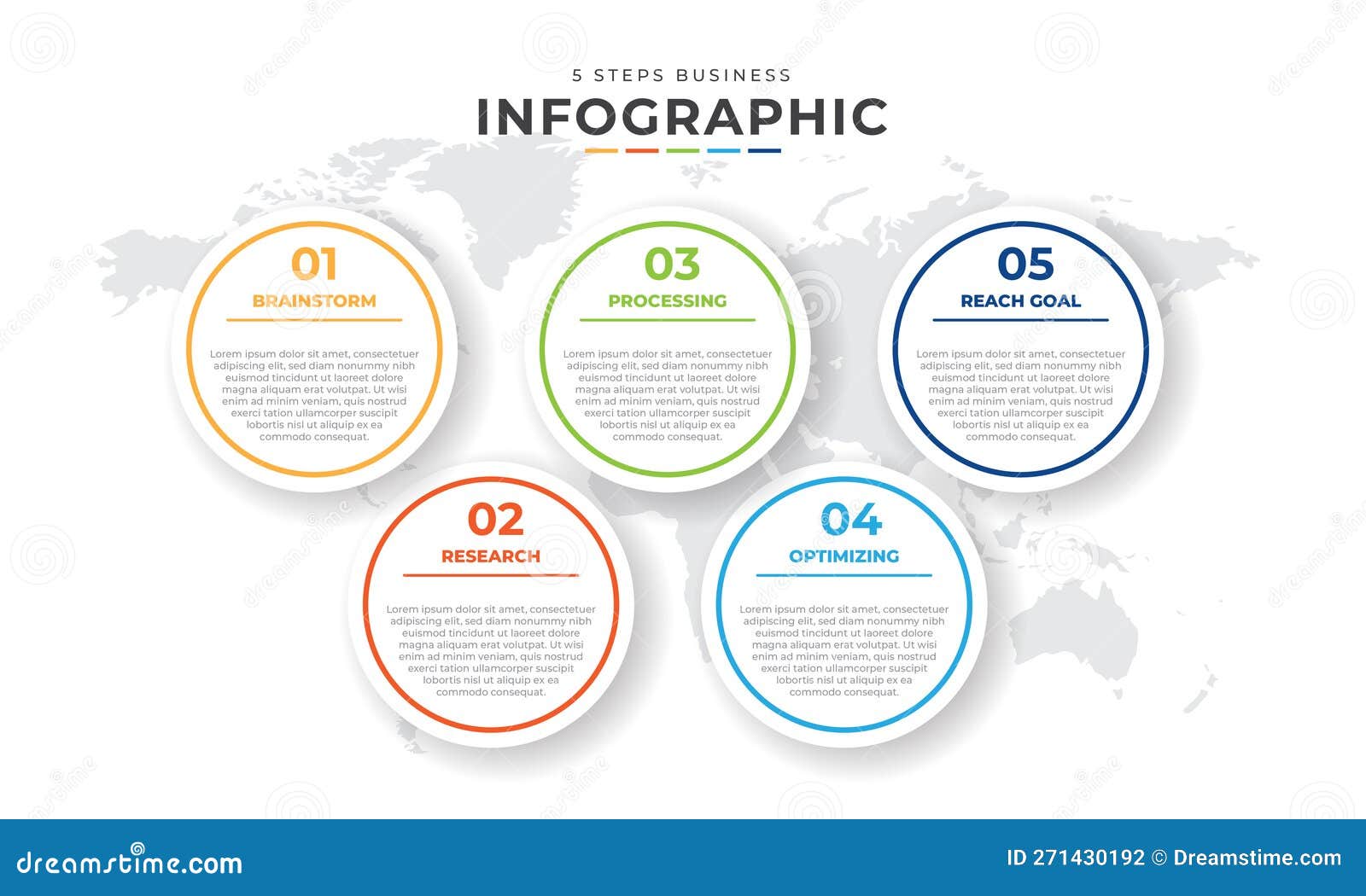 Editable Infographic Design. 5 Steps Business Infographic Process or ...