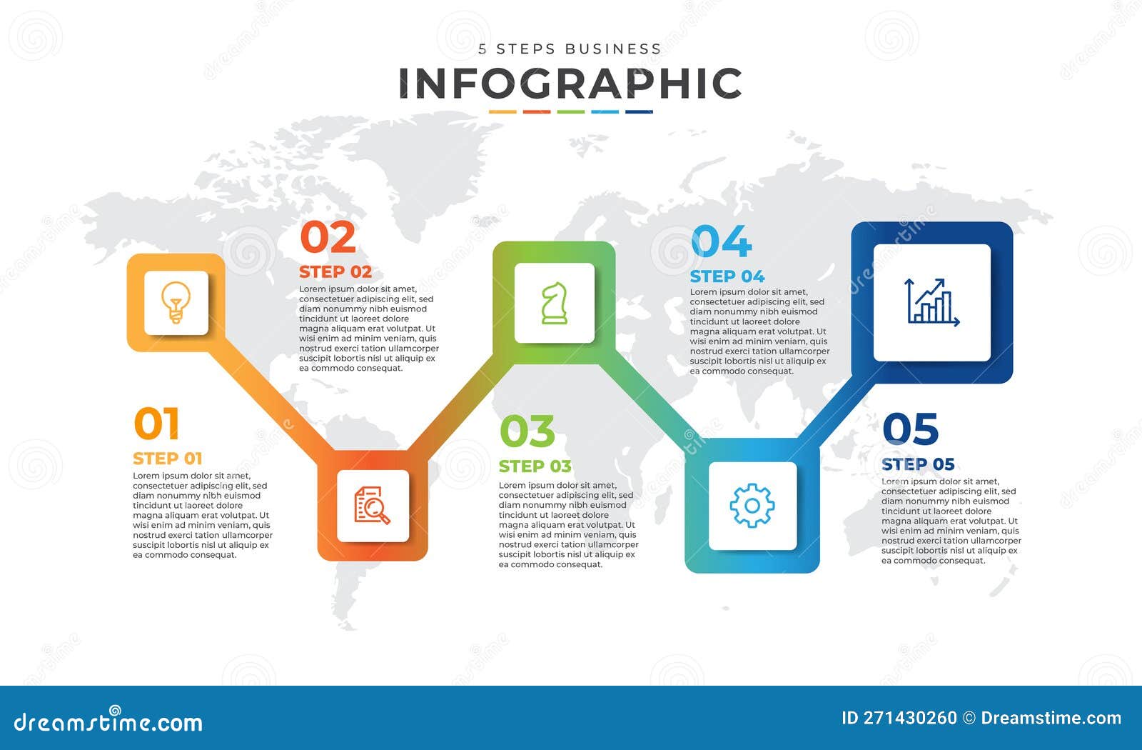 Editable Infographic Design. 5 Steps Business Infographic Process Or ...