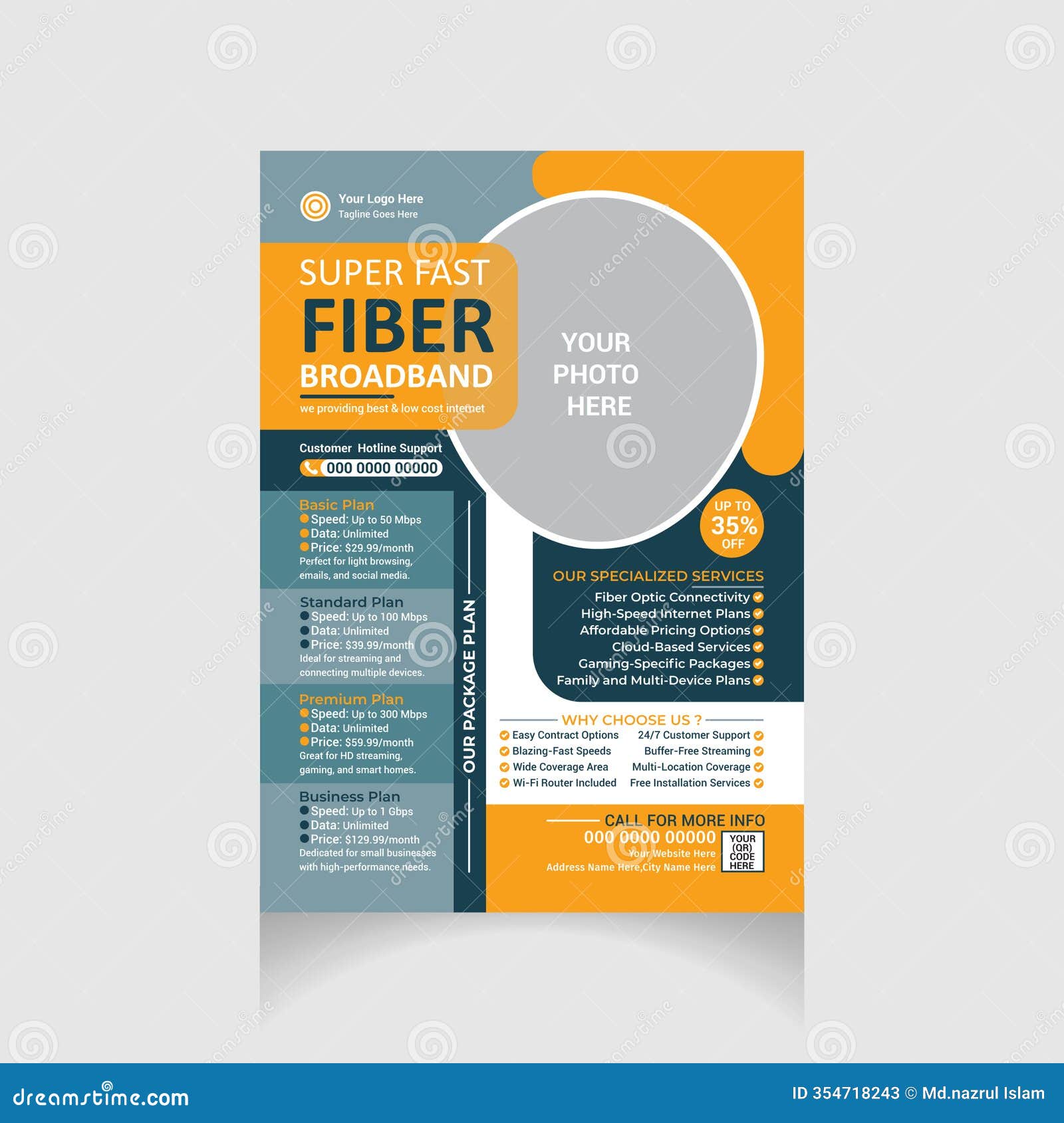 Editable Internet Broadband Flyer Design Template Stock Vector ...