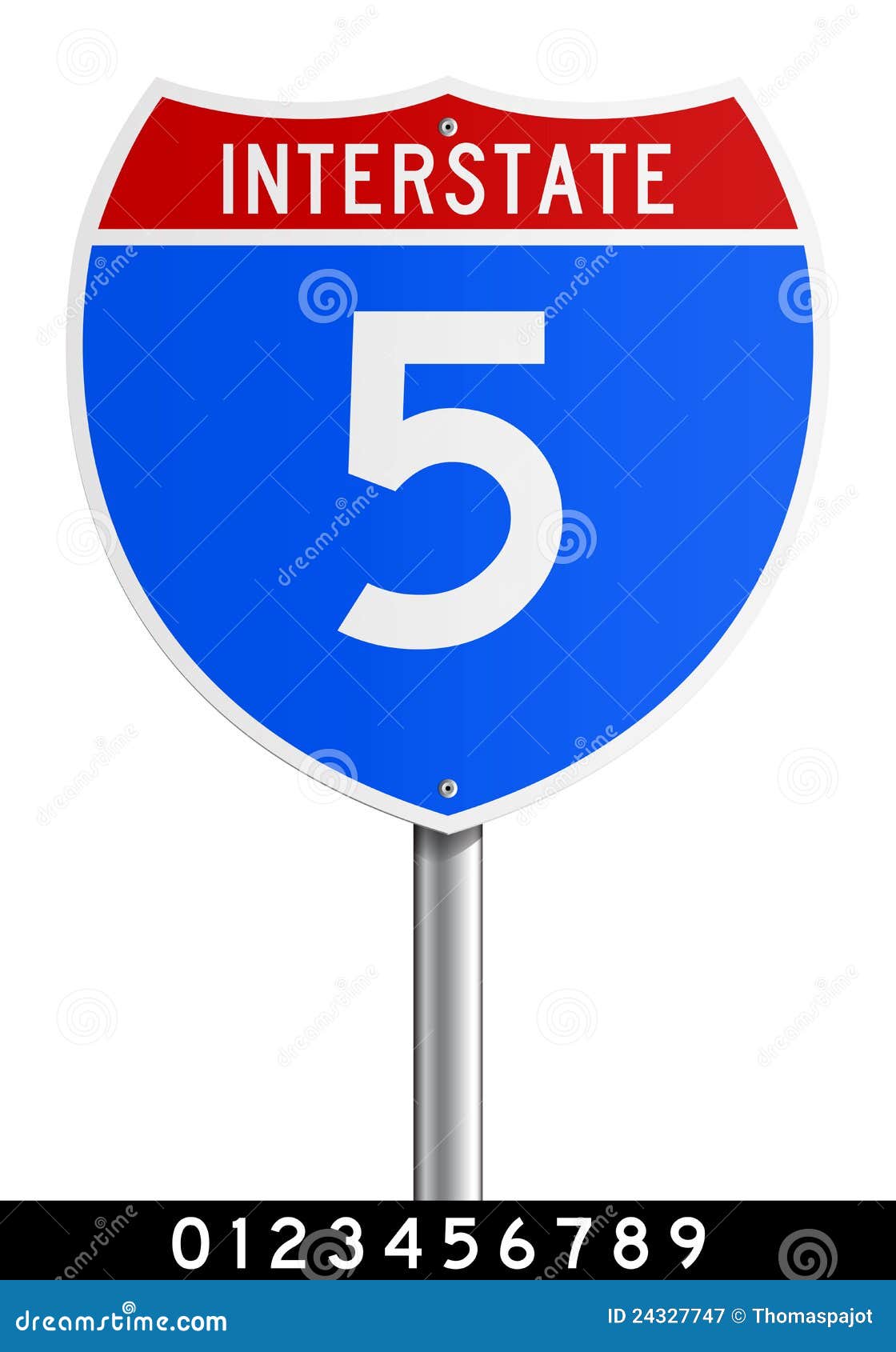 Interstate Sign. Blank American Interstate Highway Sign. Stock ...