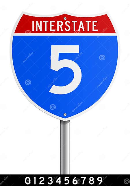 Editable Interstate sign stock vector. Illustration of numbers - 24327747