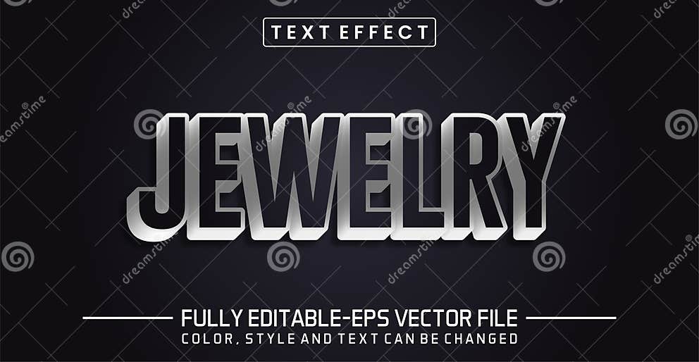 Editable Jewelry Text Effect Stock Vector - Illustration of text ...