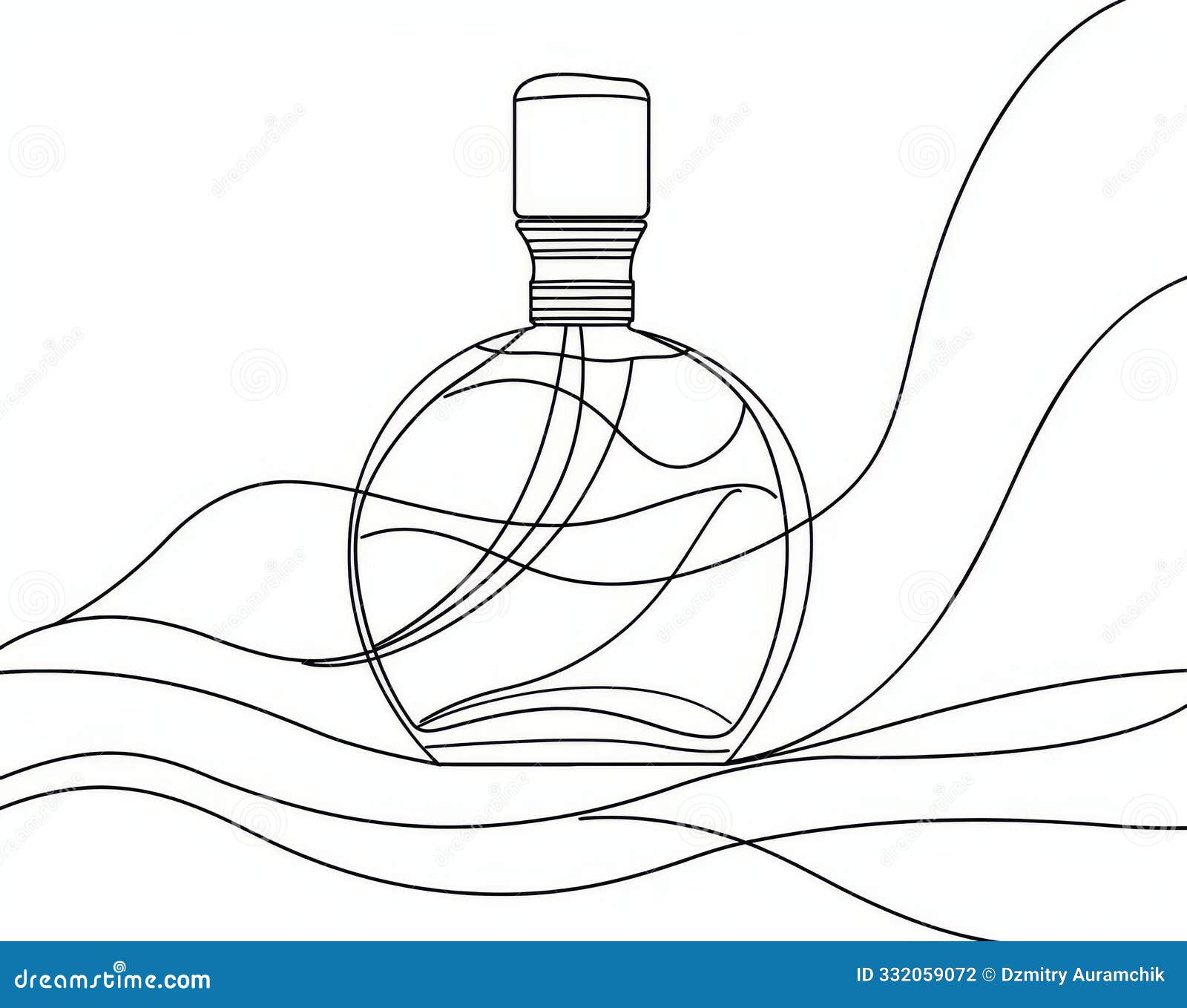 An Editable Line Drawing of a Perfume Bottle. it is an Outline Modern ...