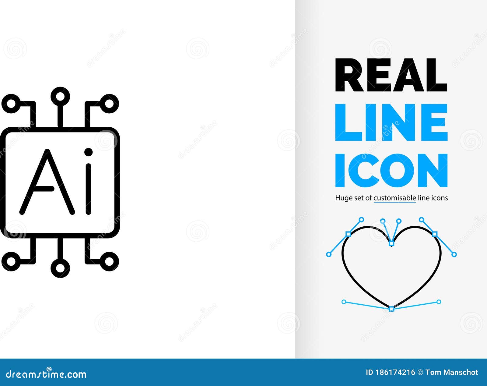 Editable Line Icon or Symbol of Ai or Artificial Intelligence. Stock ...