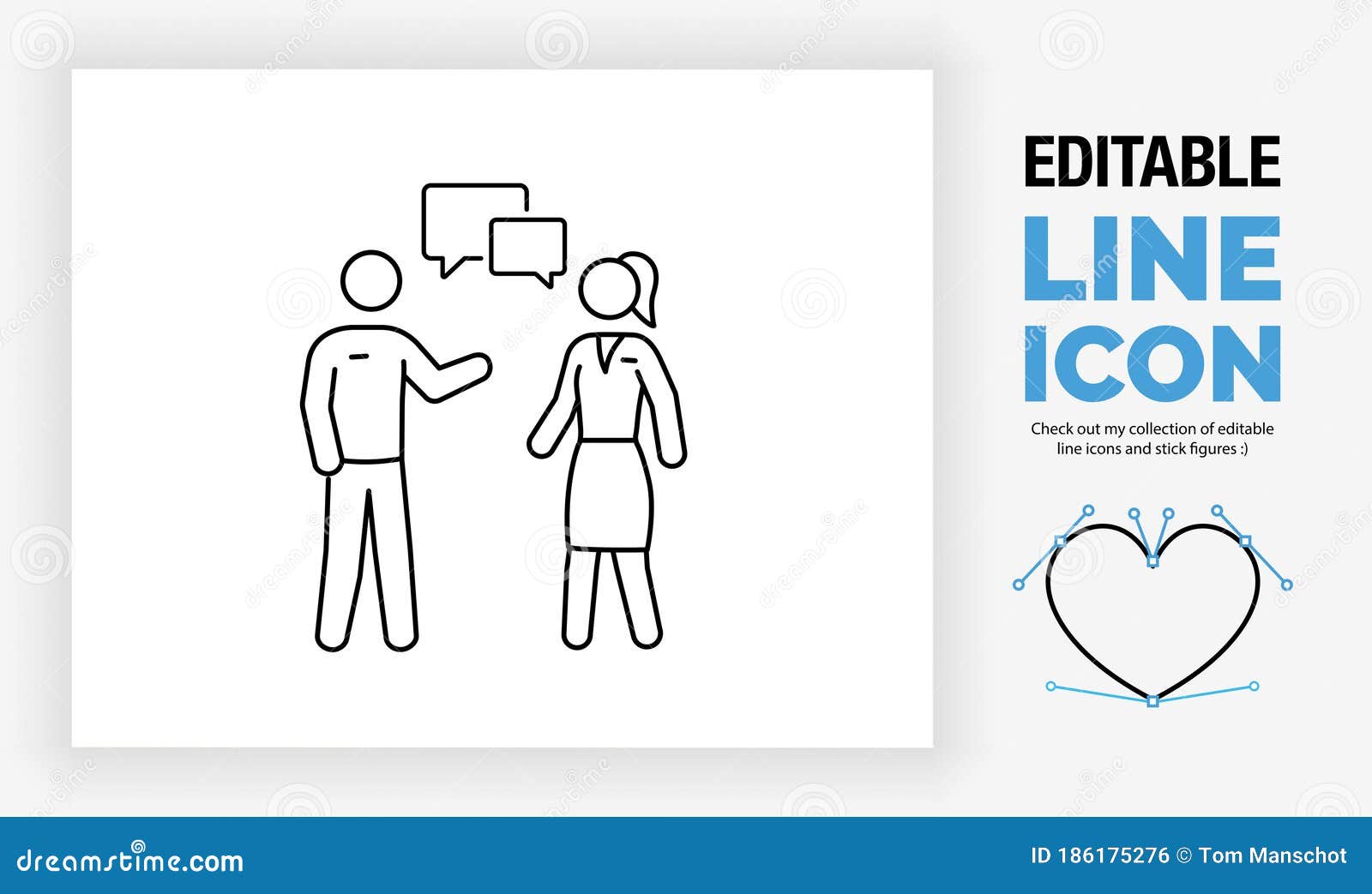 Editable Line Icon of Two People Meeting in a Networking Event Stock ...