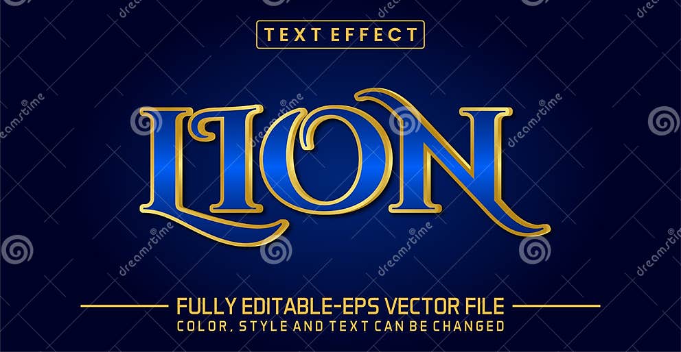 Editable Lion text effect stock vector. Illustration of creative ...