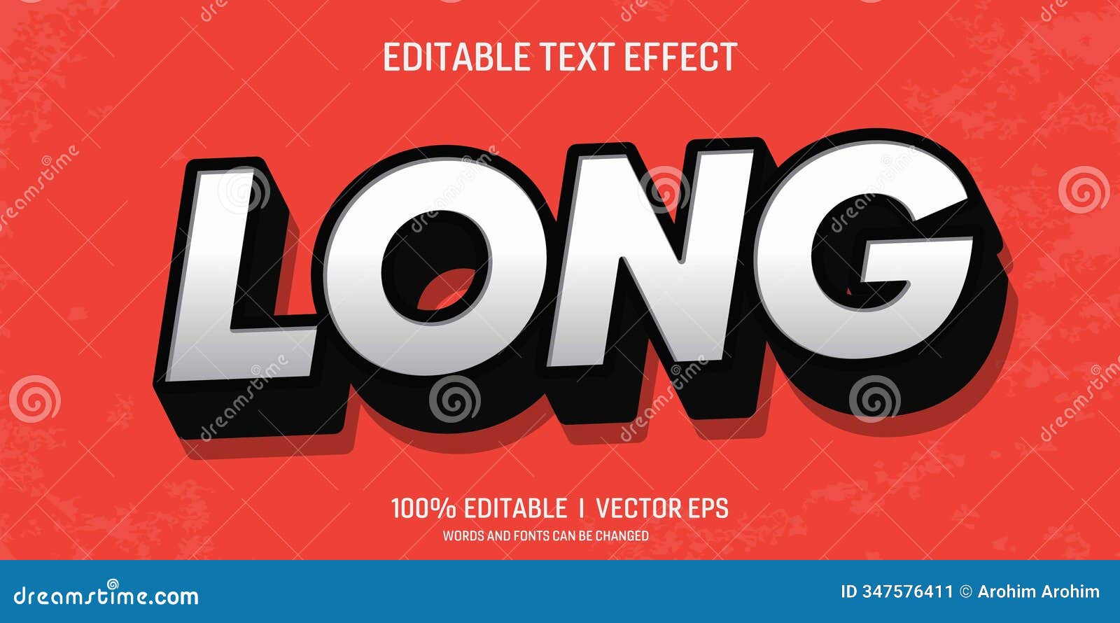 Long Vector Text Effect with Modern Style Design Stock Vector ...