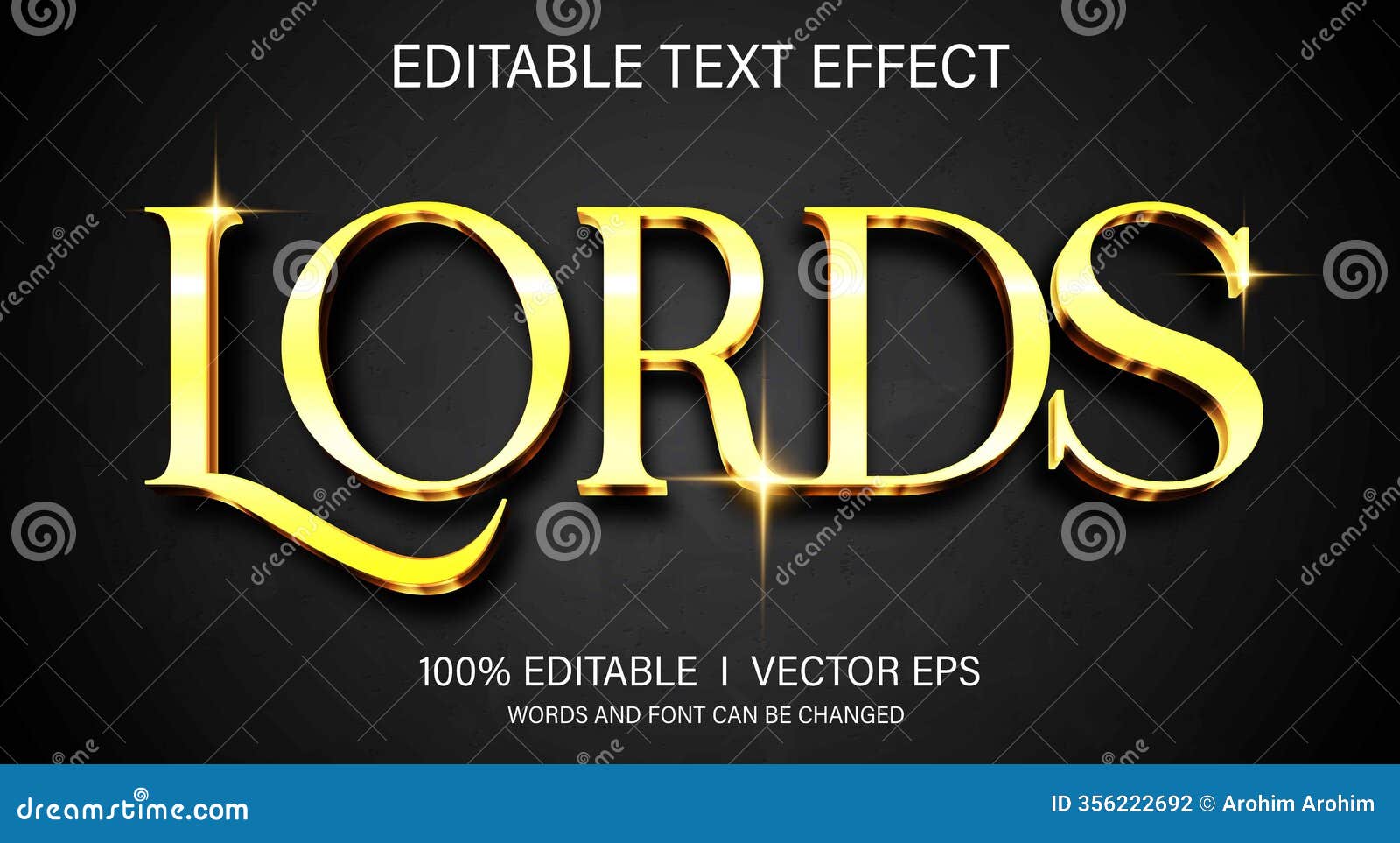 Lords Editable 3d Text Effect Text Effect Style Template Cartoon Vector ...