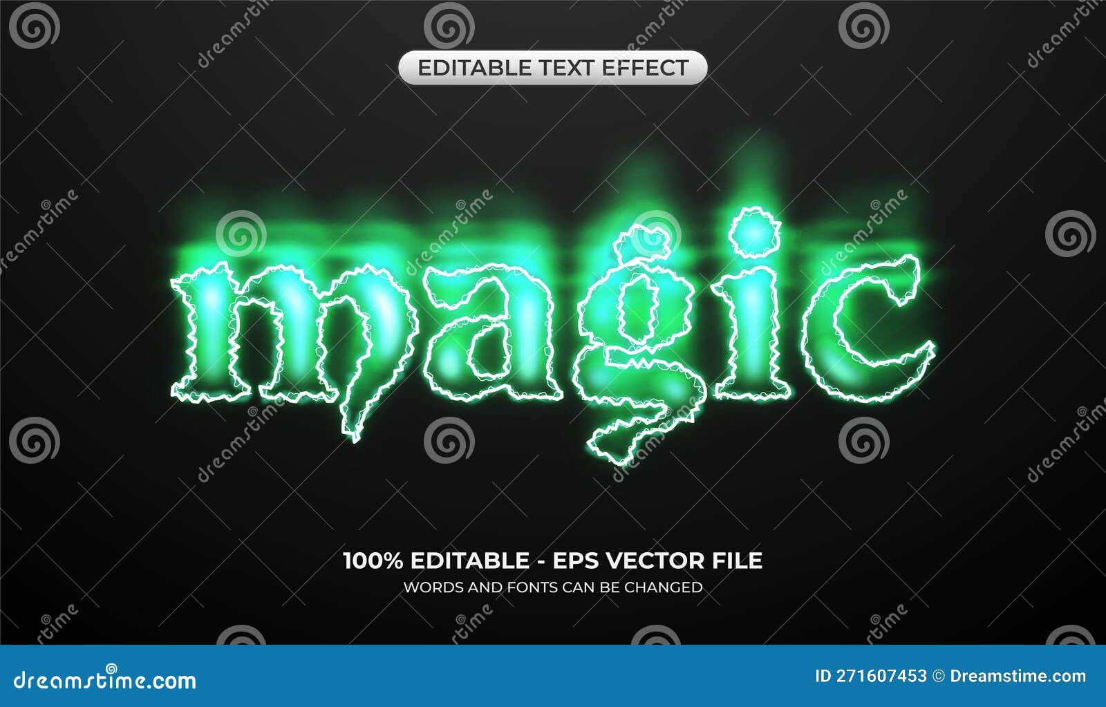 Editable Magic Spell Light Text Effect. Mystic Aura Text Effect with ...