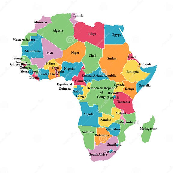 Editable map of Africa stock vector. Illustration of grouped - 15873329