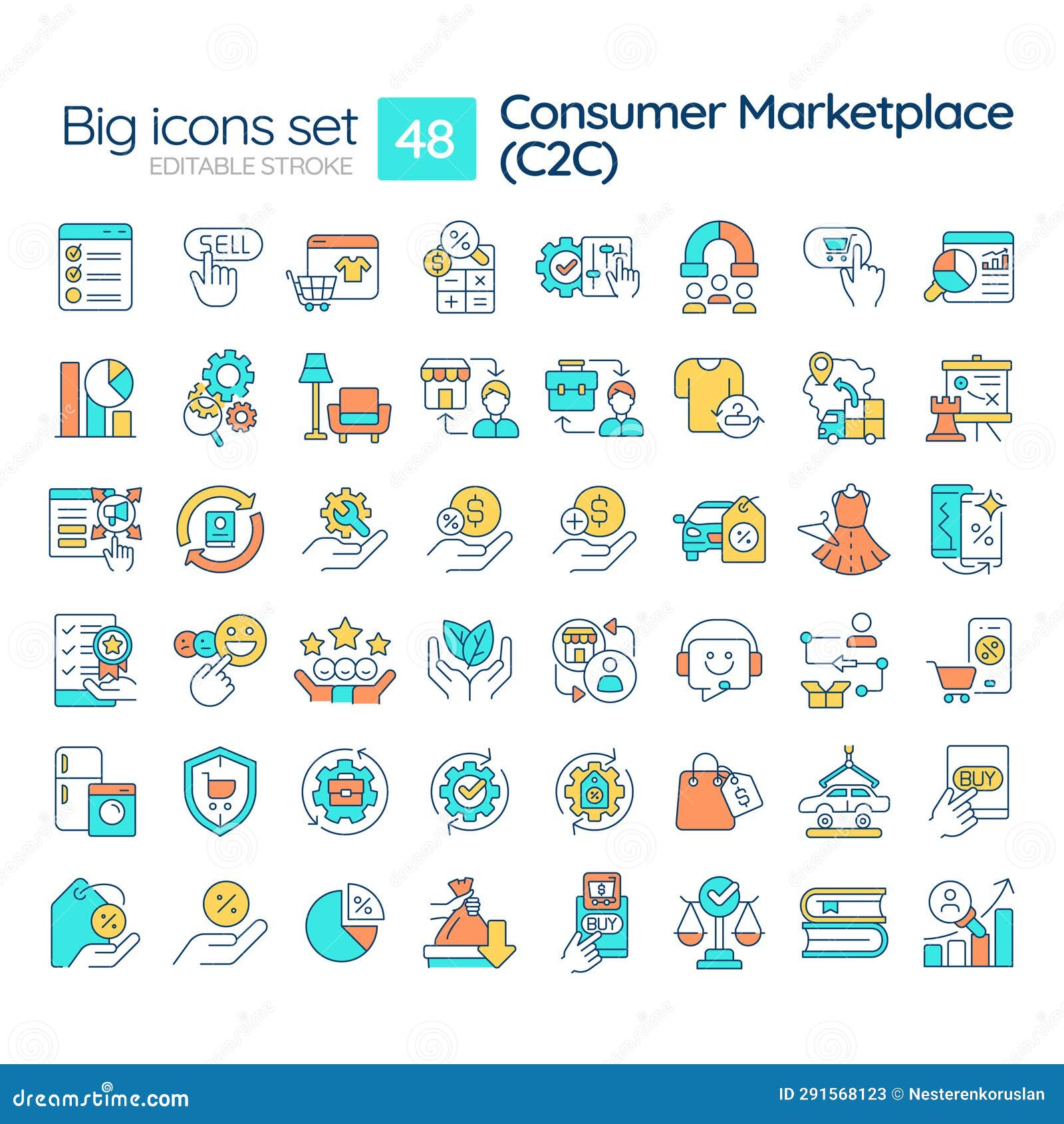 Editable Multicolor Big Icons For C2C Cartoon Vector | CartoonDealer ... Editable Multicolor Big Icons For C2C Cartoon Vector | CartoonDealer ...