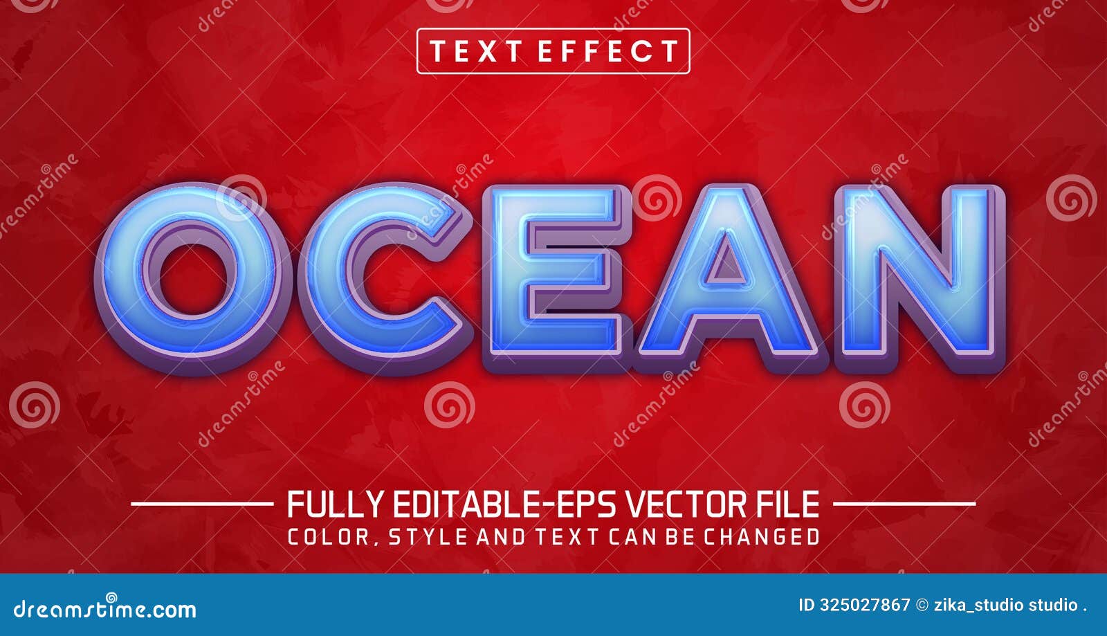 Editable Ocean Text Style Effect - Text Style Concept Stock Vector ...