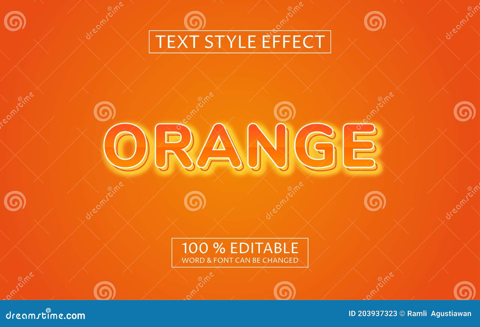 Editable Orange Text Effect Style Illustrations Stock Vector ...