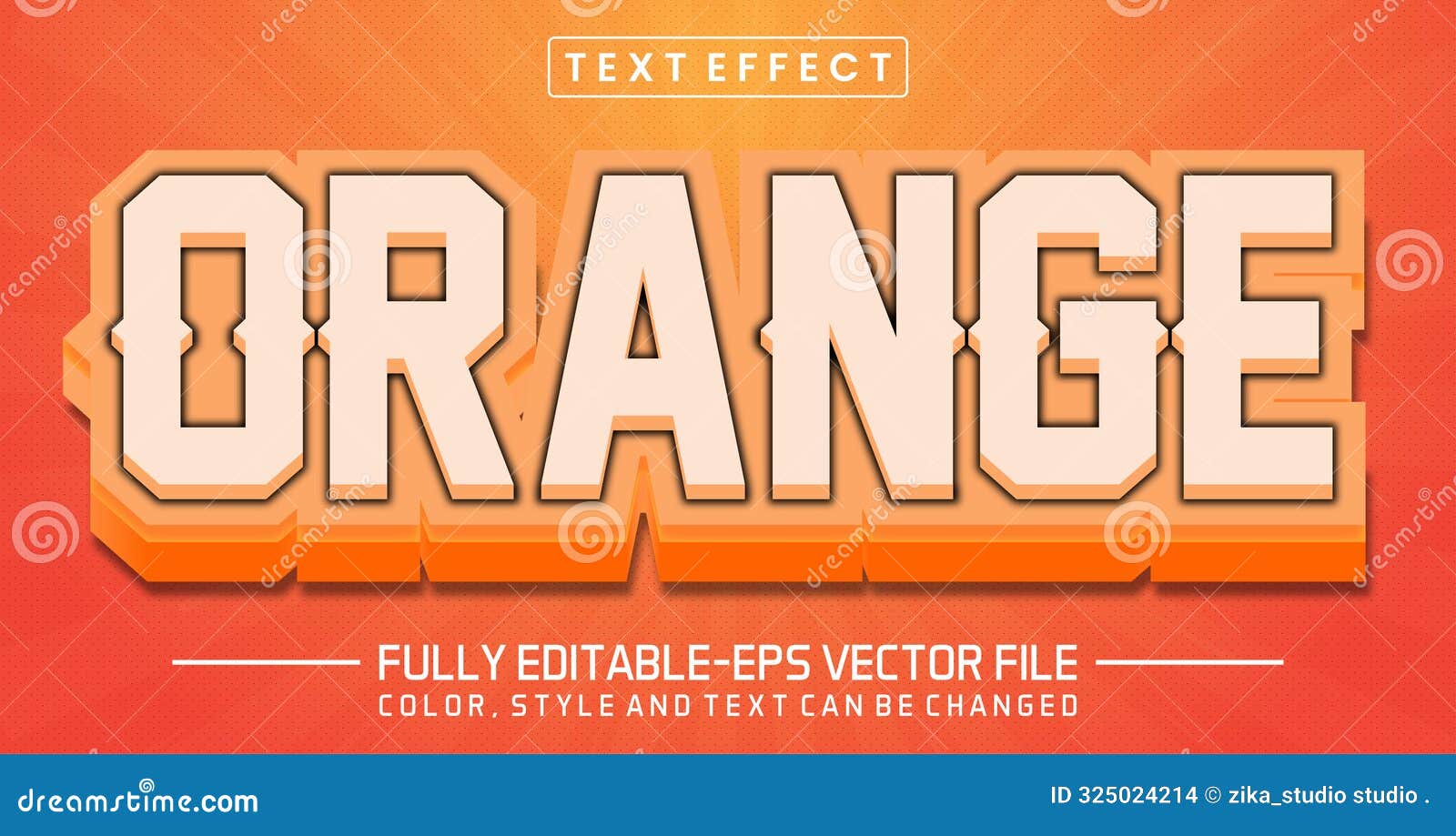 Editable Orange Text Effect Style Illustrations Cartoon Vector ...