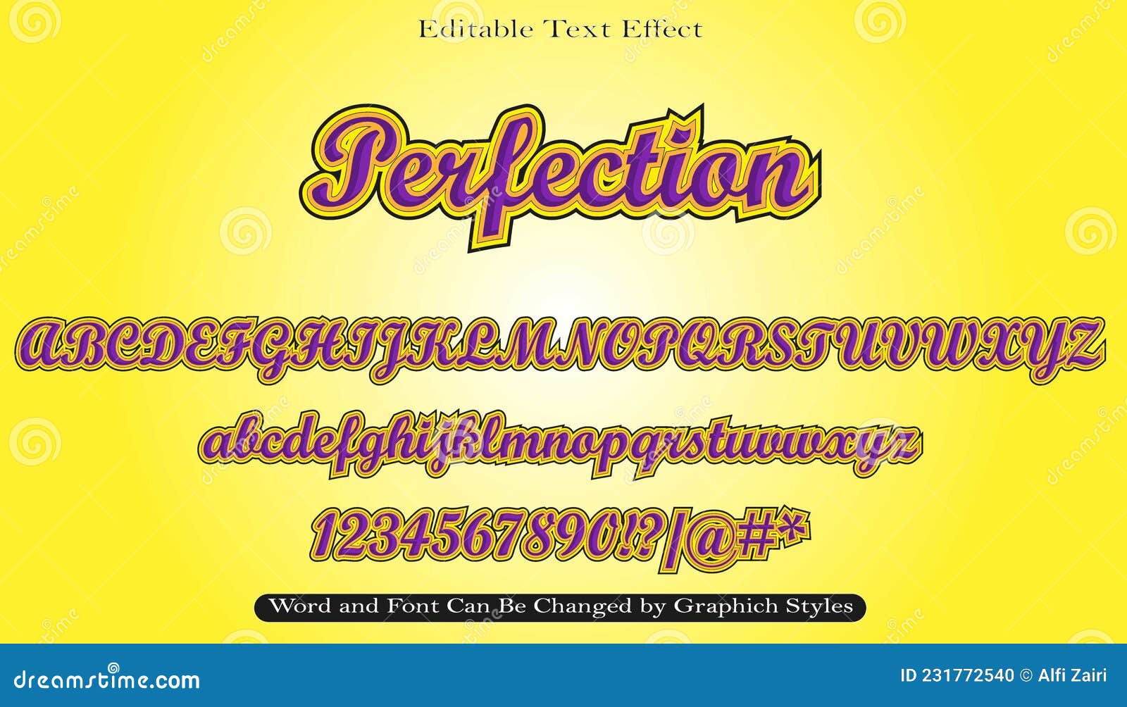 Editable Perfection Cursive Letter Style Text Effect for Banner ...