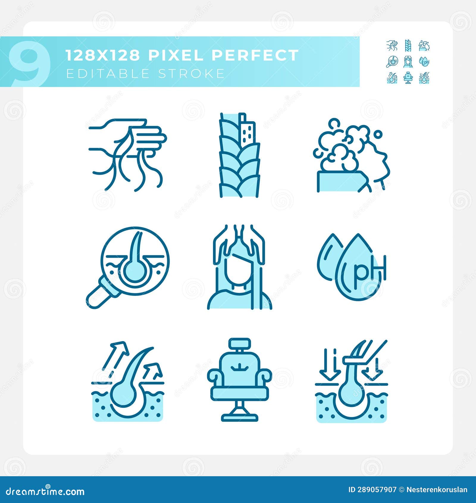 Editable Pixel Perfect Blue Haircare Line Icons Stock Vector ... Editable Pixel Perfect Blue Haircare Line Icons Stock Vector ...