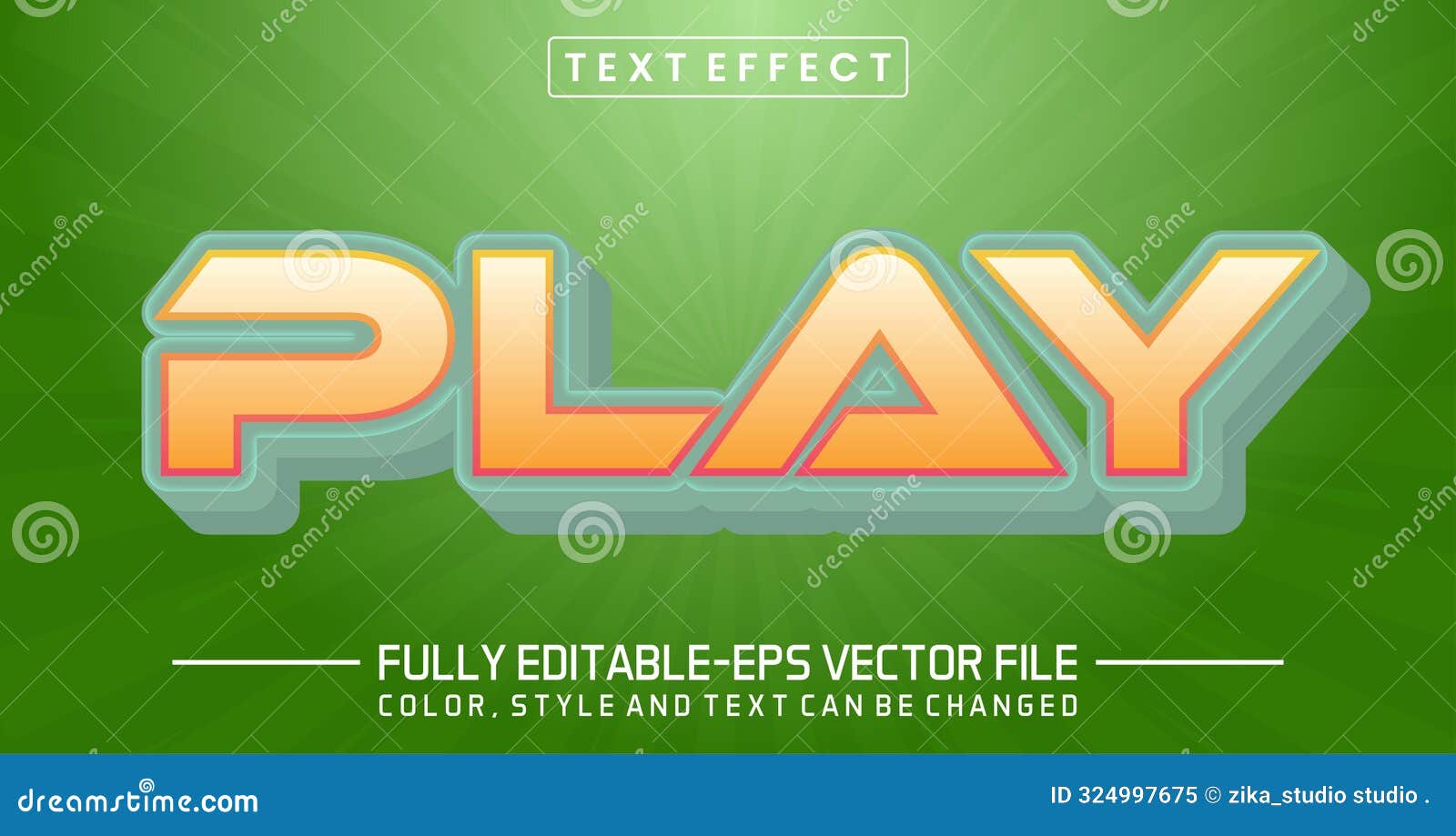 Editable Play Text Style Effect - Play Text Style Theme Stock Vector ...