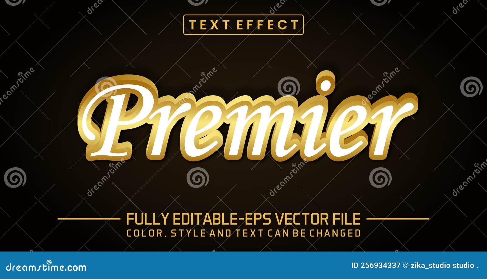 Editable Premier Text Effect Stock Vector - Illustration of style ...