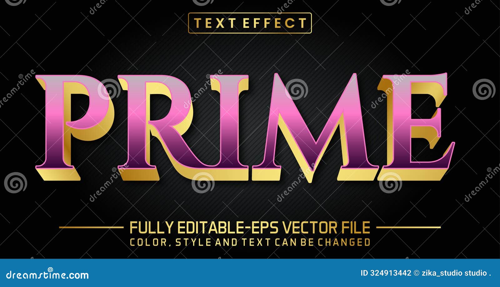 Editable Prime Text Effect - Romeo Text Style Theme Stock Illustration ...