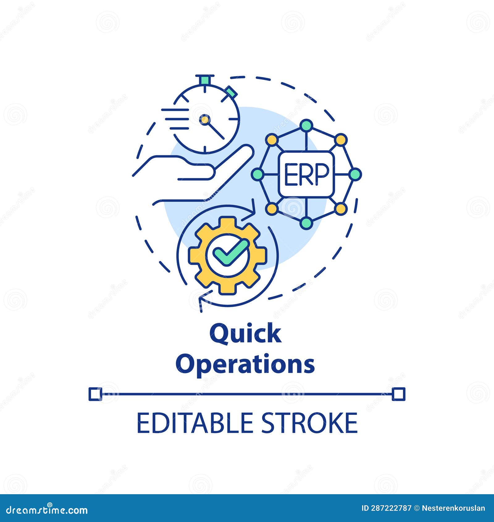 2D Customizable Quick Operations Line Icon Concept Stock Vector ...