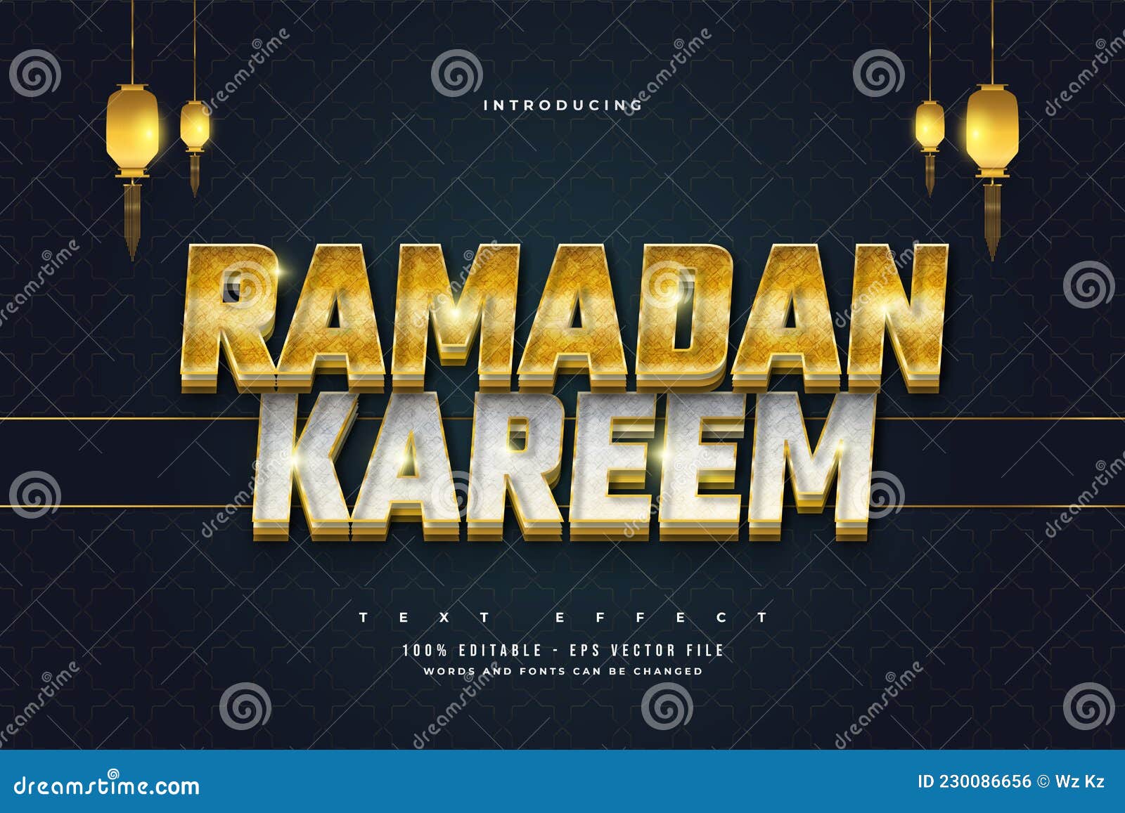 Editable Ramadan Text in Gold and Silver Style with Texture Effect ...