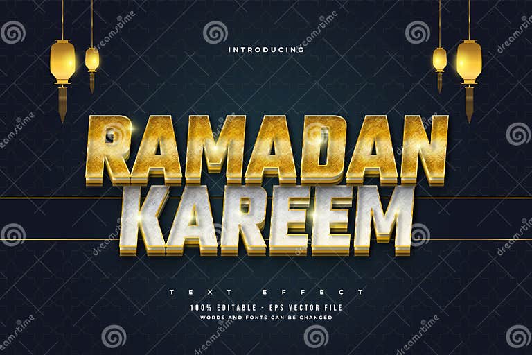 Editable Ramadan Text in Gold and Silver Style with Texture Effect ...