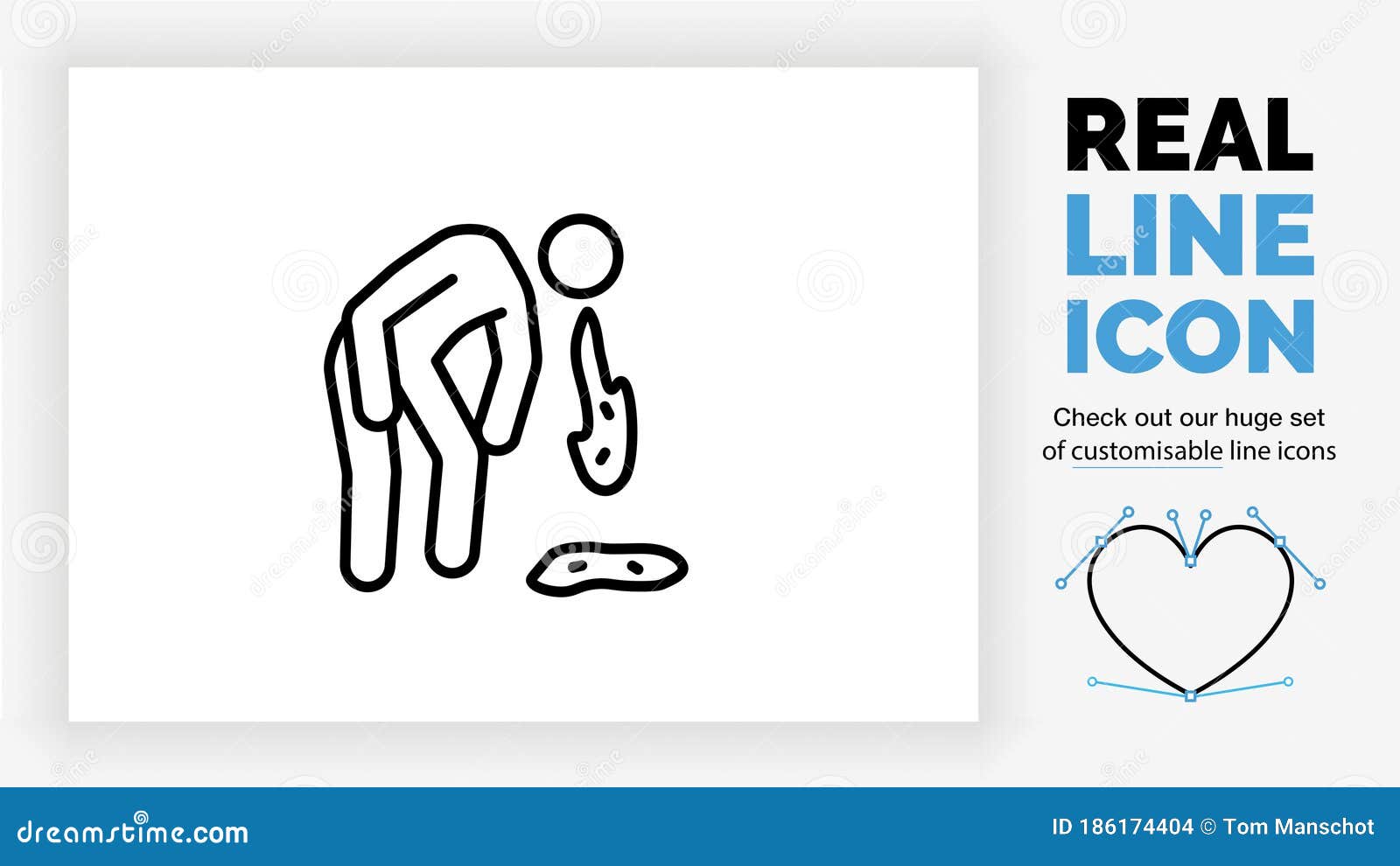 Editable Real Line Icon of a Outline Stick Figure Feeling Sick Stock ...