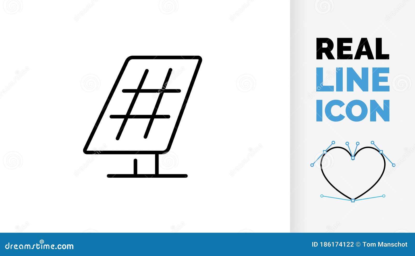 Editable Real Line Icon Solar Panel for Renewable Energy Stock Vector ...