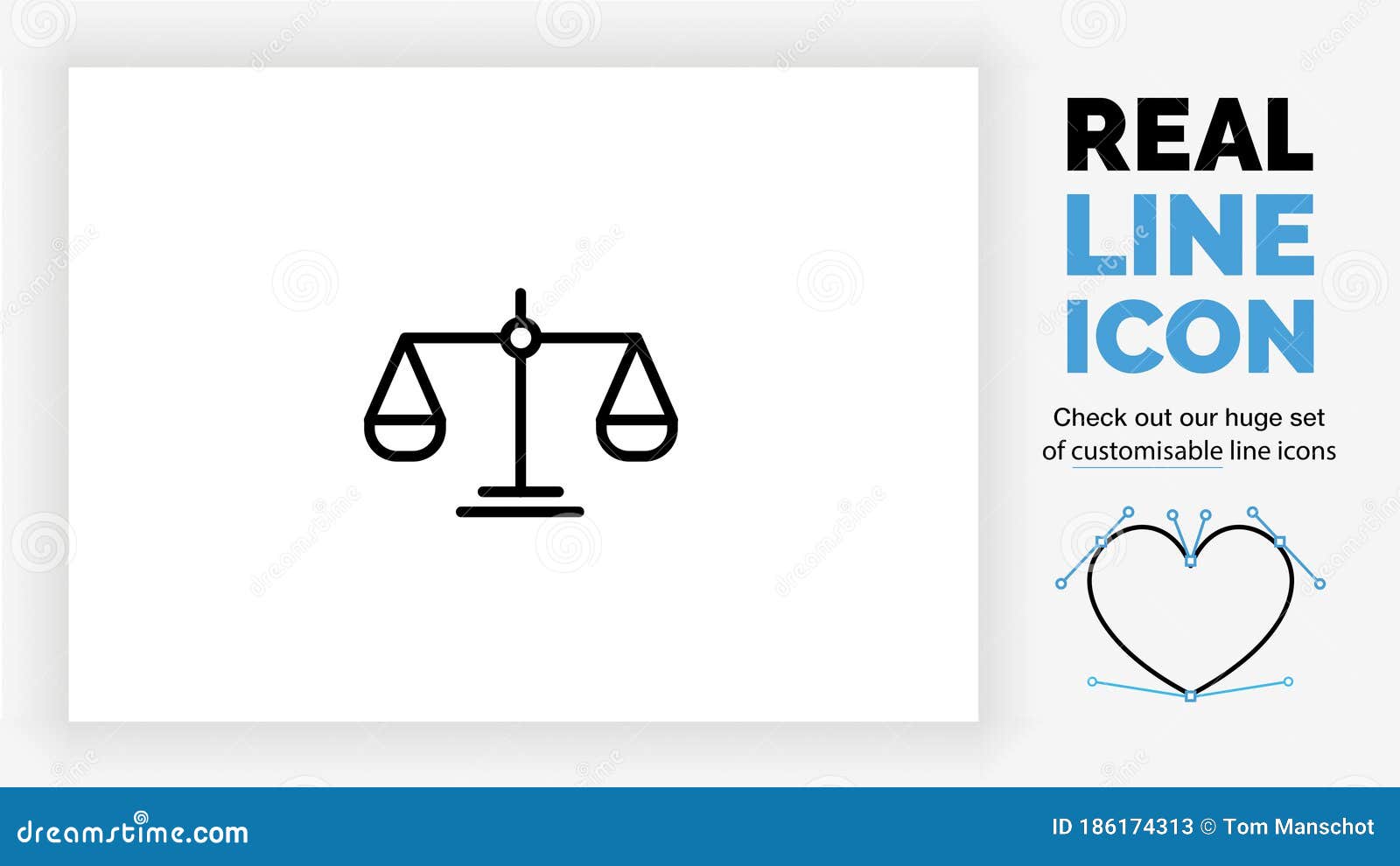Editable Real Line Icon of a Weight Scale Stock Vector - Illustration ...