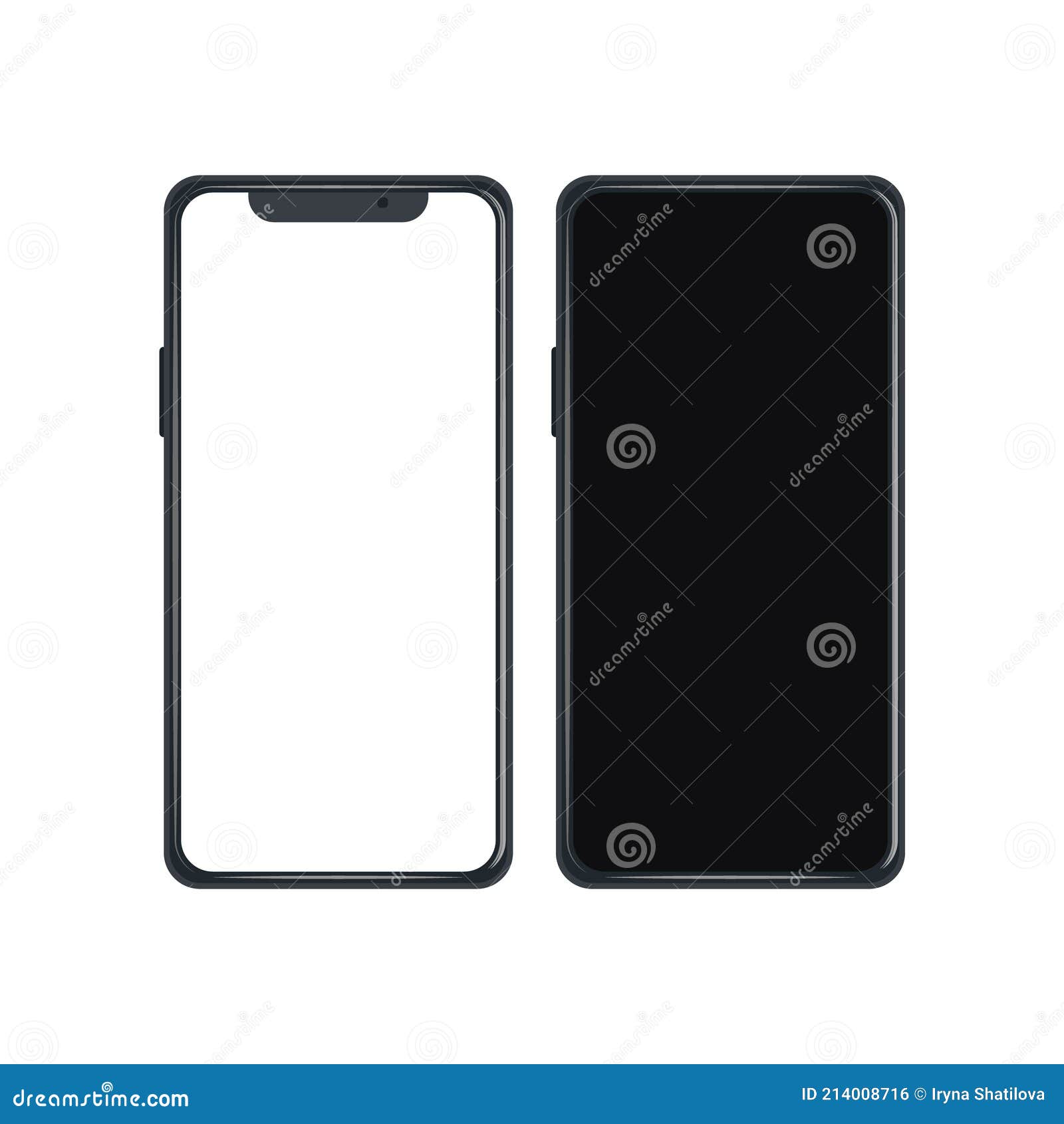 Editable Realistic Trendy Mockup Smartphone With Blank White Screen For ...