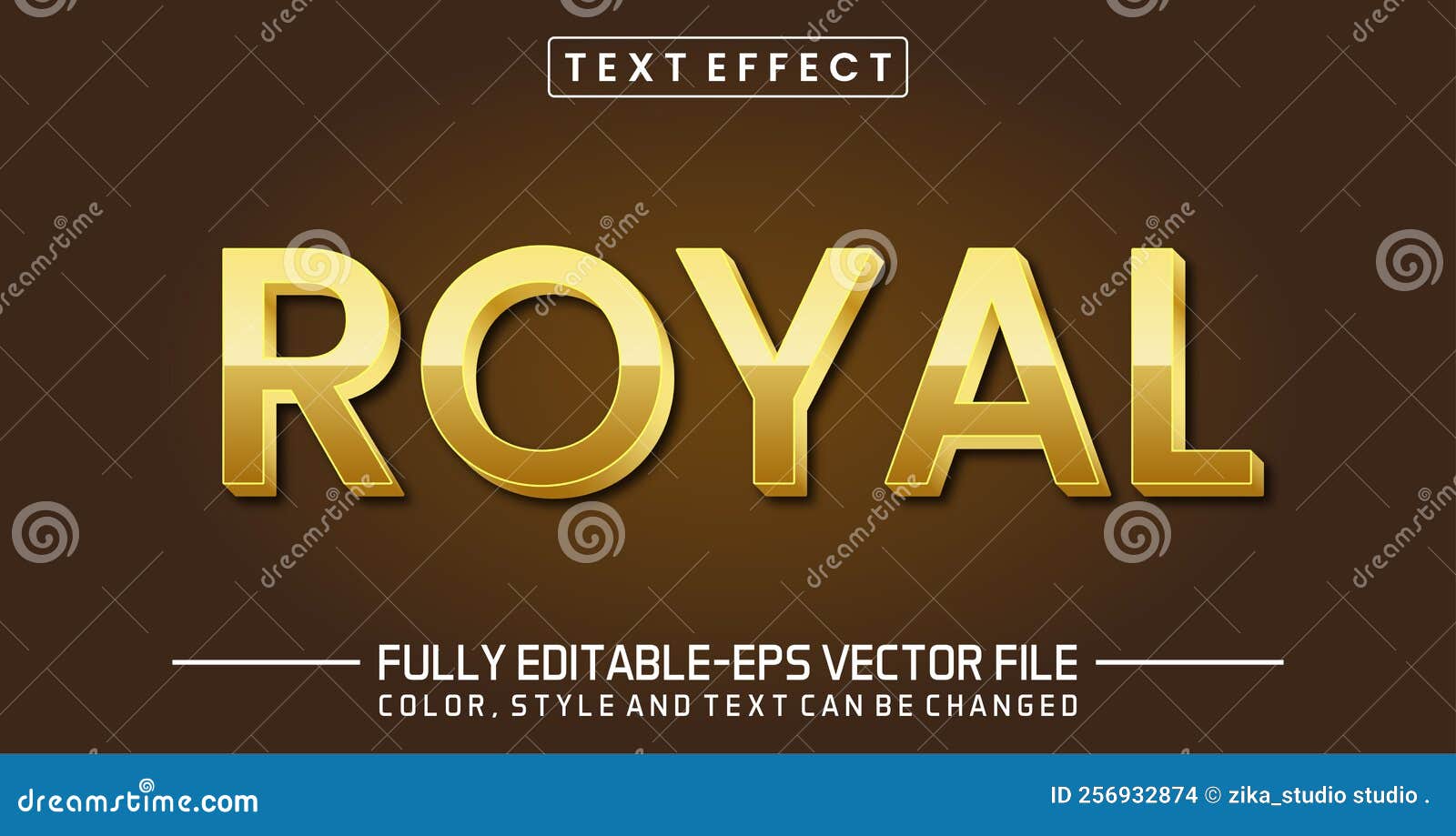 Editable Royal text effect stock vector. Illustration of title - 256932874