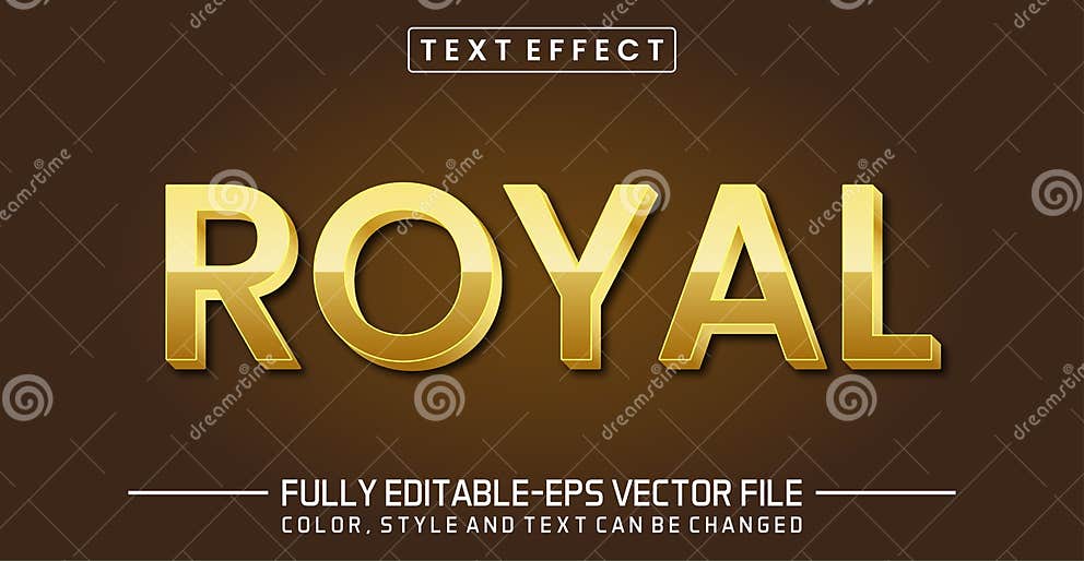 Editable Royal text effect stock vector. Illustration of title - 256932874