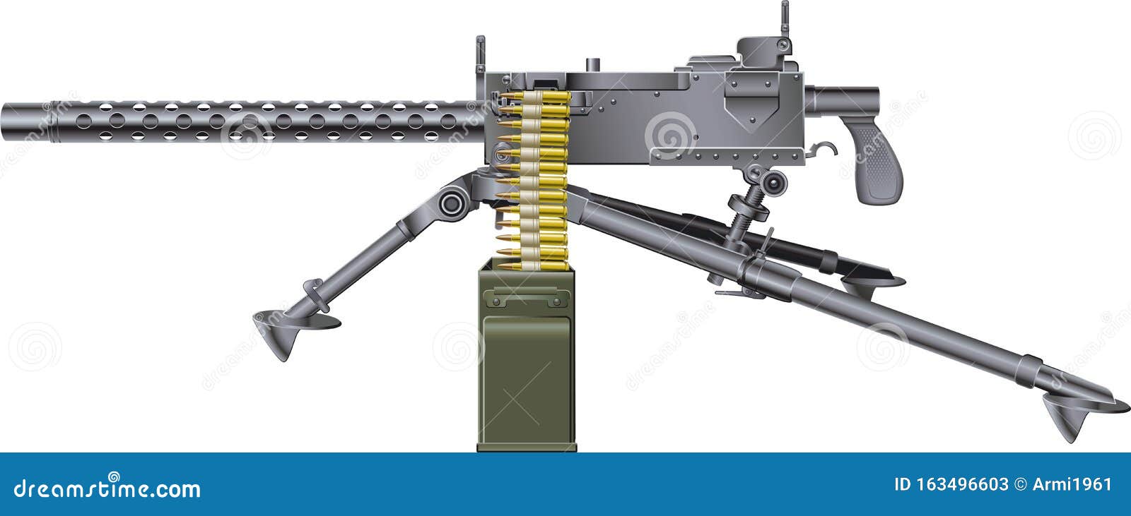 Browning heavy machine gun stock vector. Illustration of camouflage ...