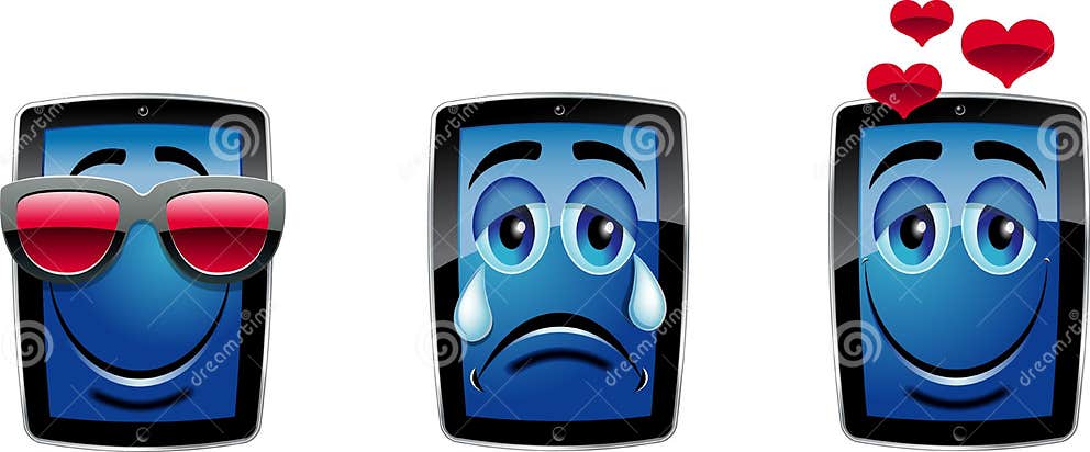 Cartoon computer tablets stock vector. Illustration of isolated - 165855143