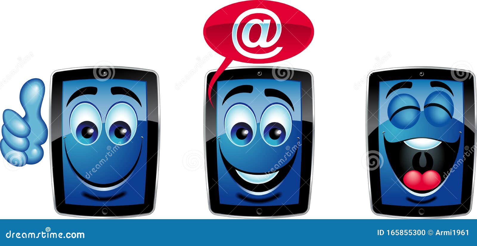Cartoon computer tablets stock vector. Illustration of expressions ...