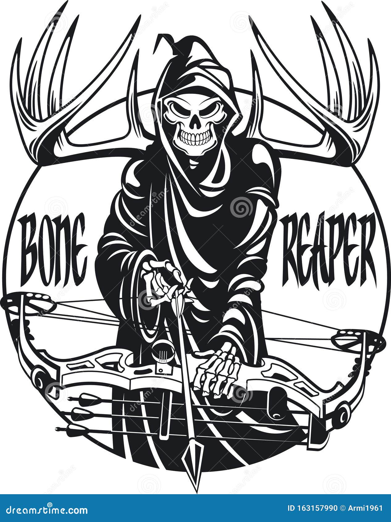 Grim Reaper Bow Hunting Tattoos