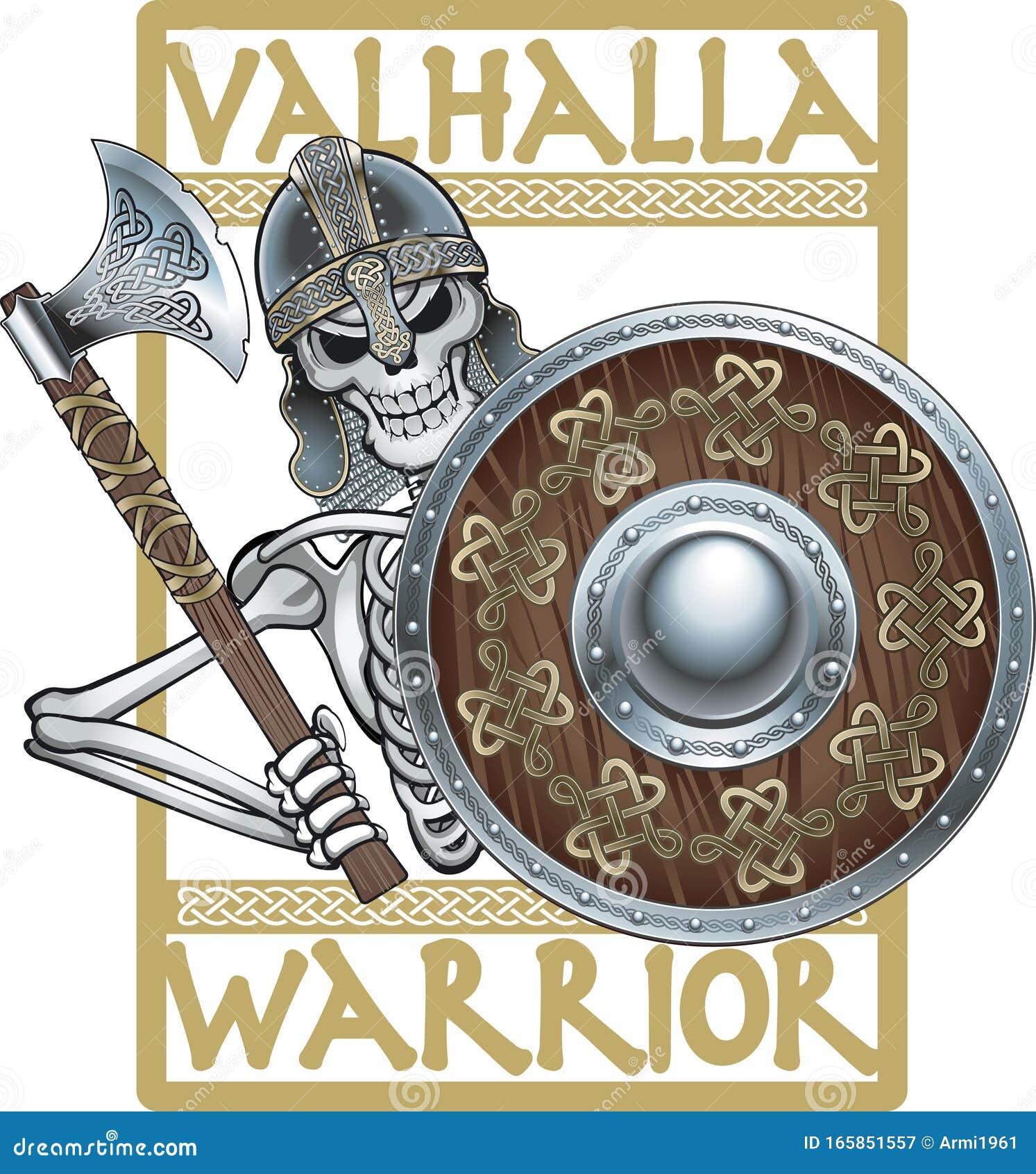 Skeleton viking warrior stock vector. Illustration of hatchet - 165851557