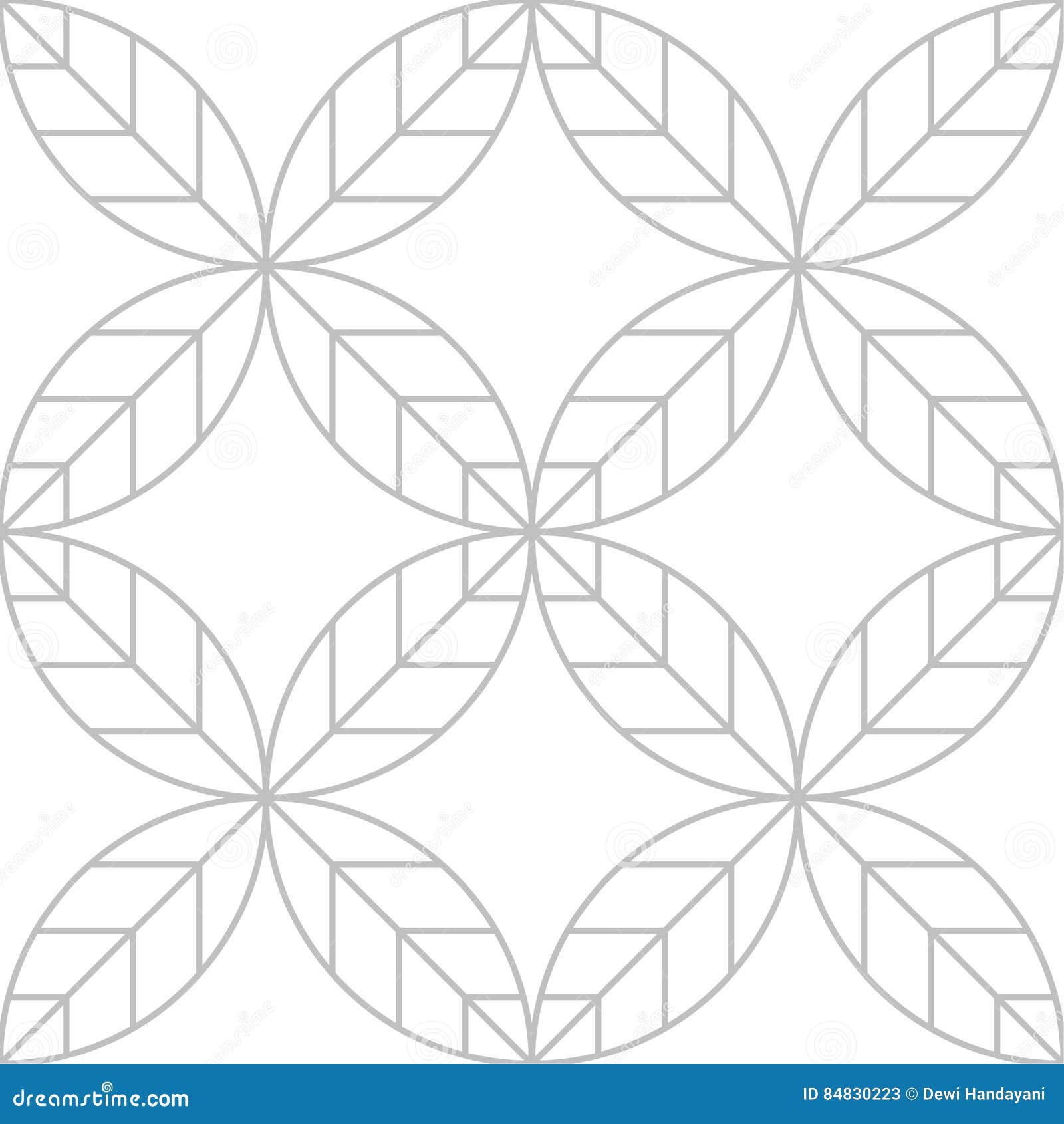 Editable Seamless Geometric Pattern with Leaf Design Stock Vector ...