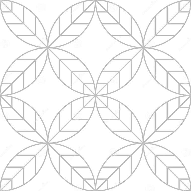 Editable Seamless Geometric Pattern with Leaf Design Stock Vector ...
