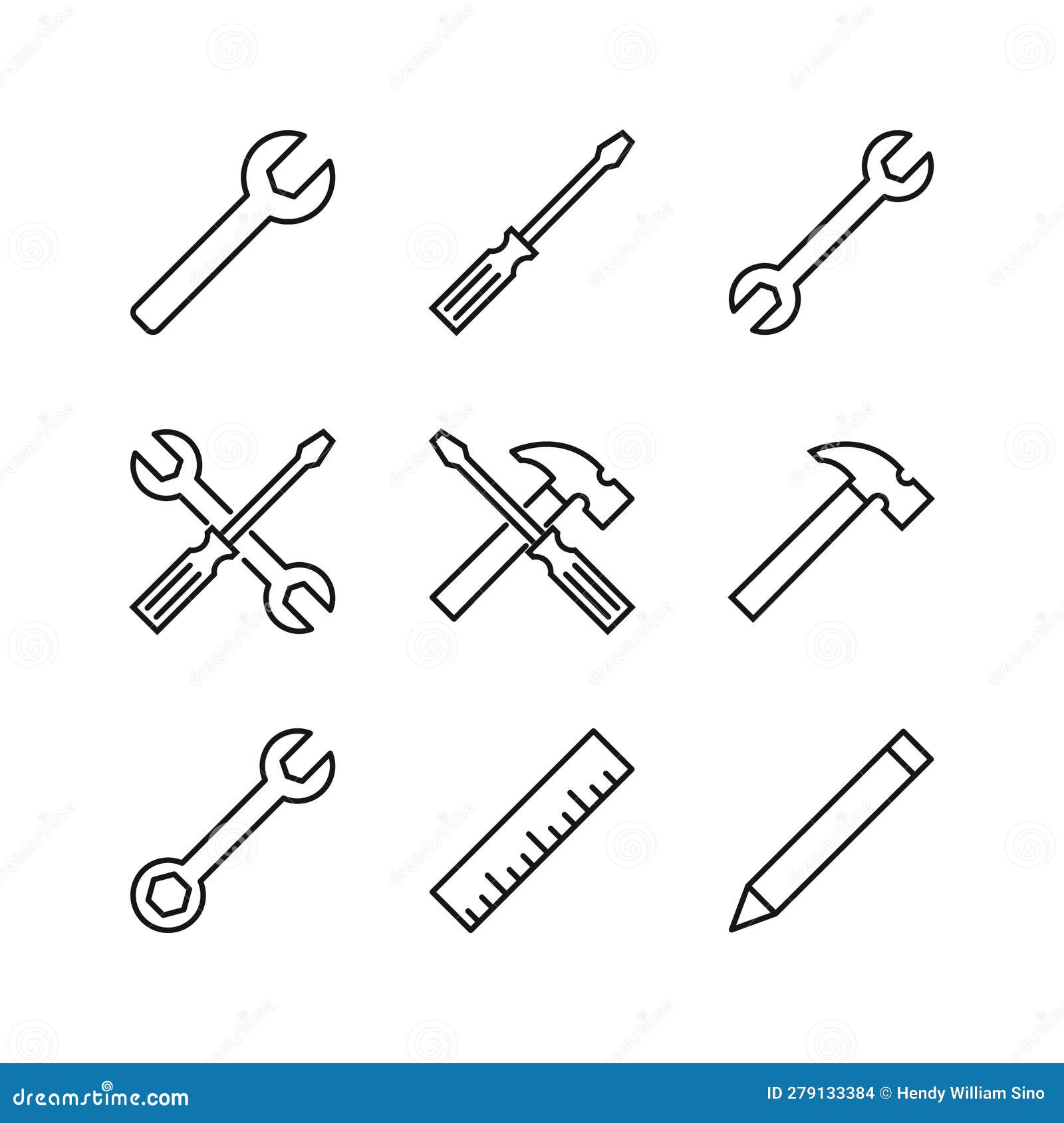 Editable Set Icon of Tools stock vector. Illustration of ruler - 279133384