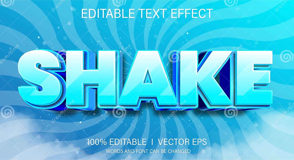 Shake 3d Vector Text Effect with Modern Style Design Stock Illustration ...