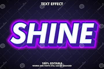 Editable shine text effect stock vector. Illustration of futuristic ...