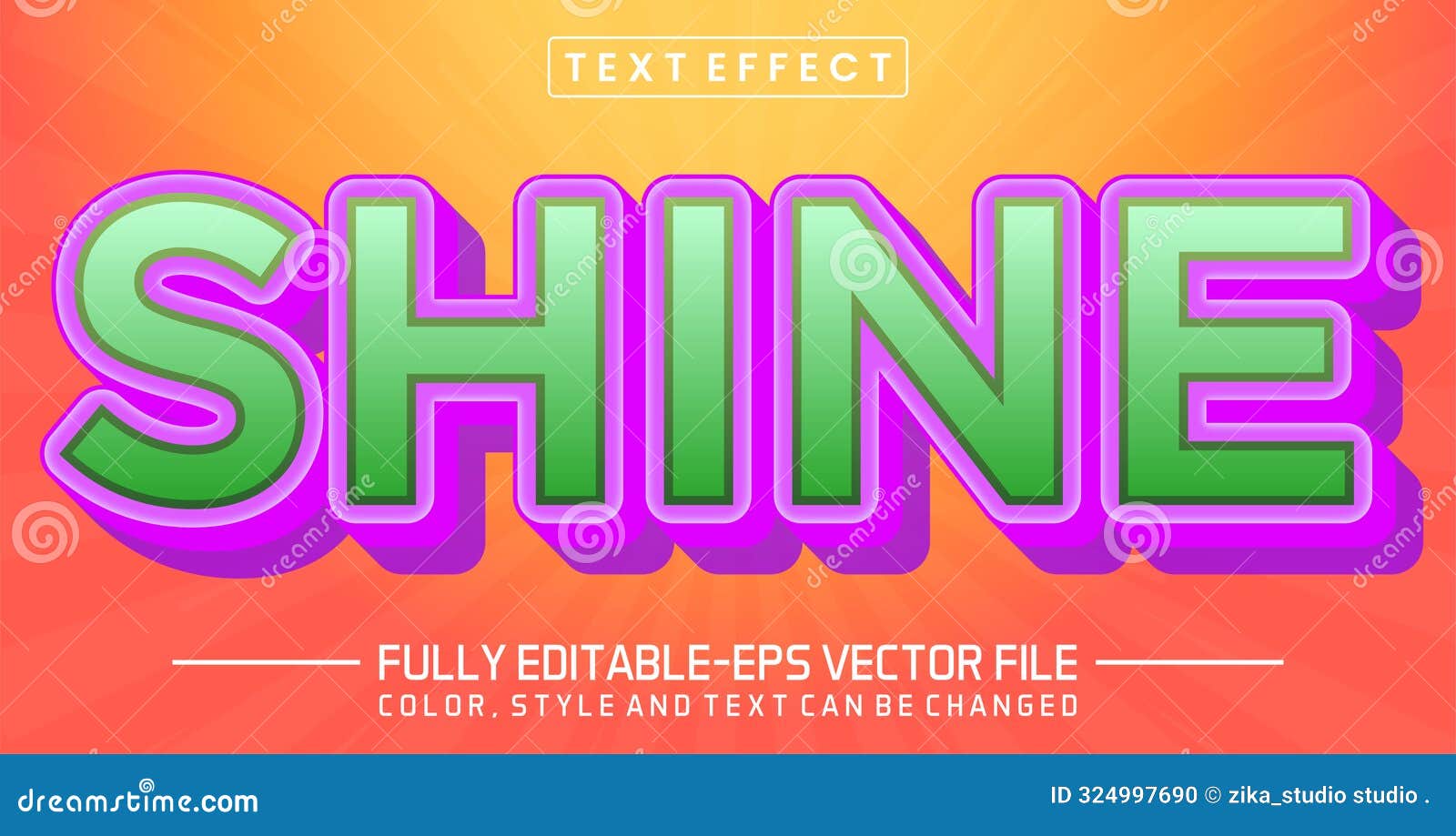 Editable Shine Text Style Effect - Shine Text Style Theme Stock Vector ...