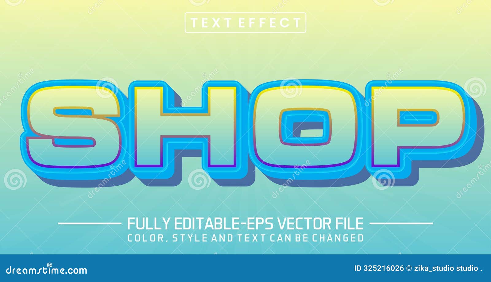 Editable Shop Text Style Effect - Text Style Concept Stock Illustration ...