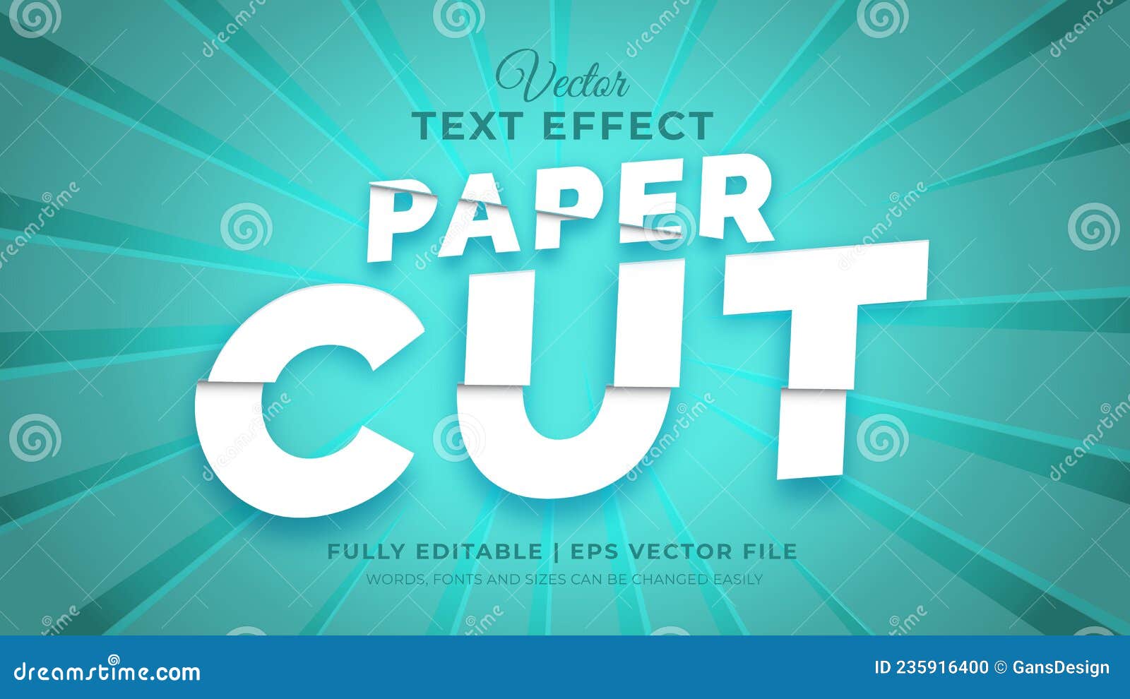 Editable Sliced Paper Text Effect-Paper Cut Word Style Concept Stock ...
