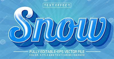 Editable Snow Text Style Effect - Text Style Concept Stock Vector ...
