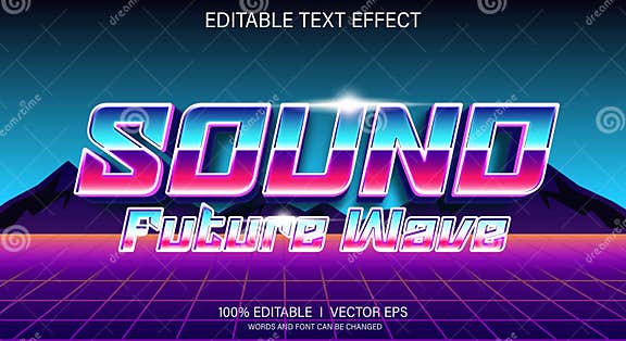 Sound Future Wave 3d Vector Text Effect with Modern Style Design Stock Vector - Illustration of ...