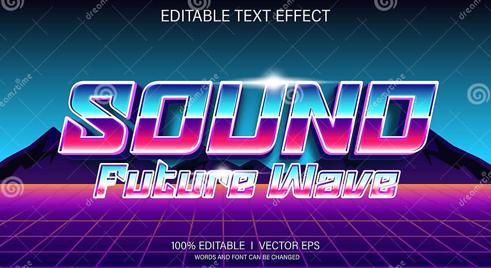 Sound Future Wave 3d Vector Text Effect with Modern Style Design Stock ...